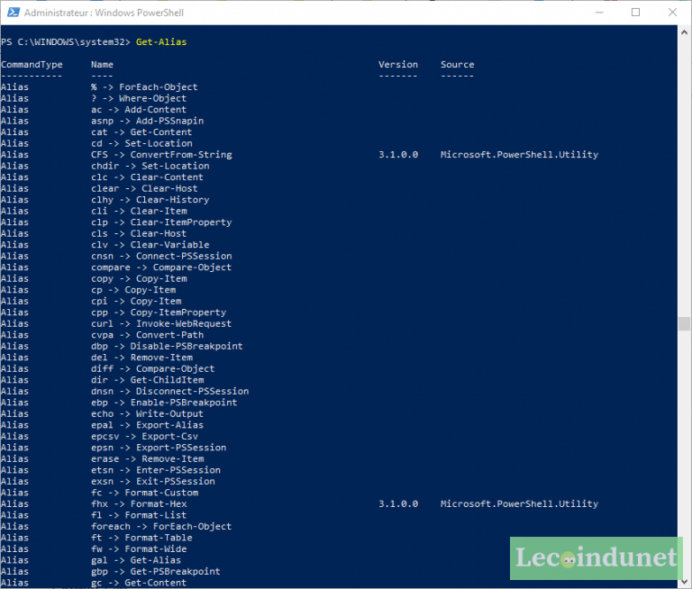 Comment ouvrir et utiliser PowerShell avec Windows 10 - Lecoindunet