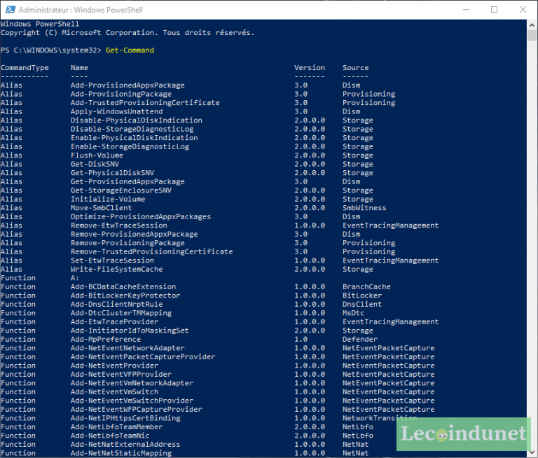 Comment ouvrir et utiliser PowerShell avec Windows 10 - Lecoindunet