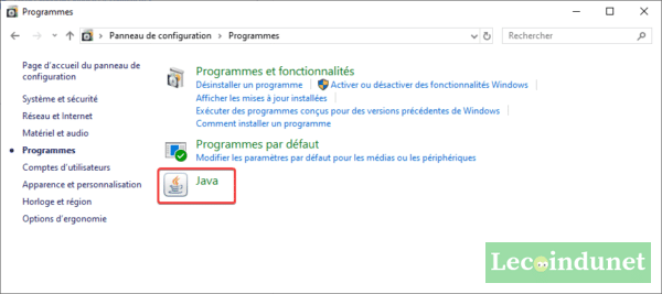 Trouver l'emplacement de Java dans Windows 10 - Lecoindunet