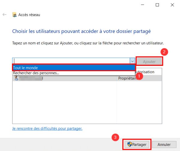 Créer un partage de fichiers en réseau sous Windows 10 - Lecoindunet