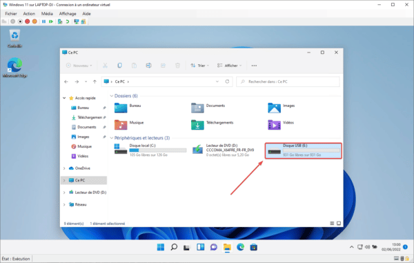 Monter une clé USB sur une VM Hyper-V - Lecoindunet