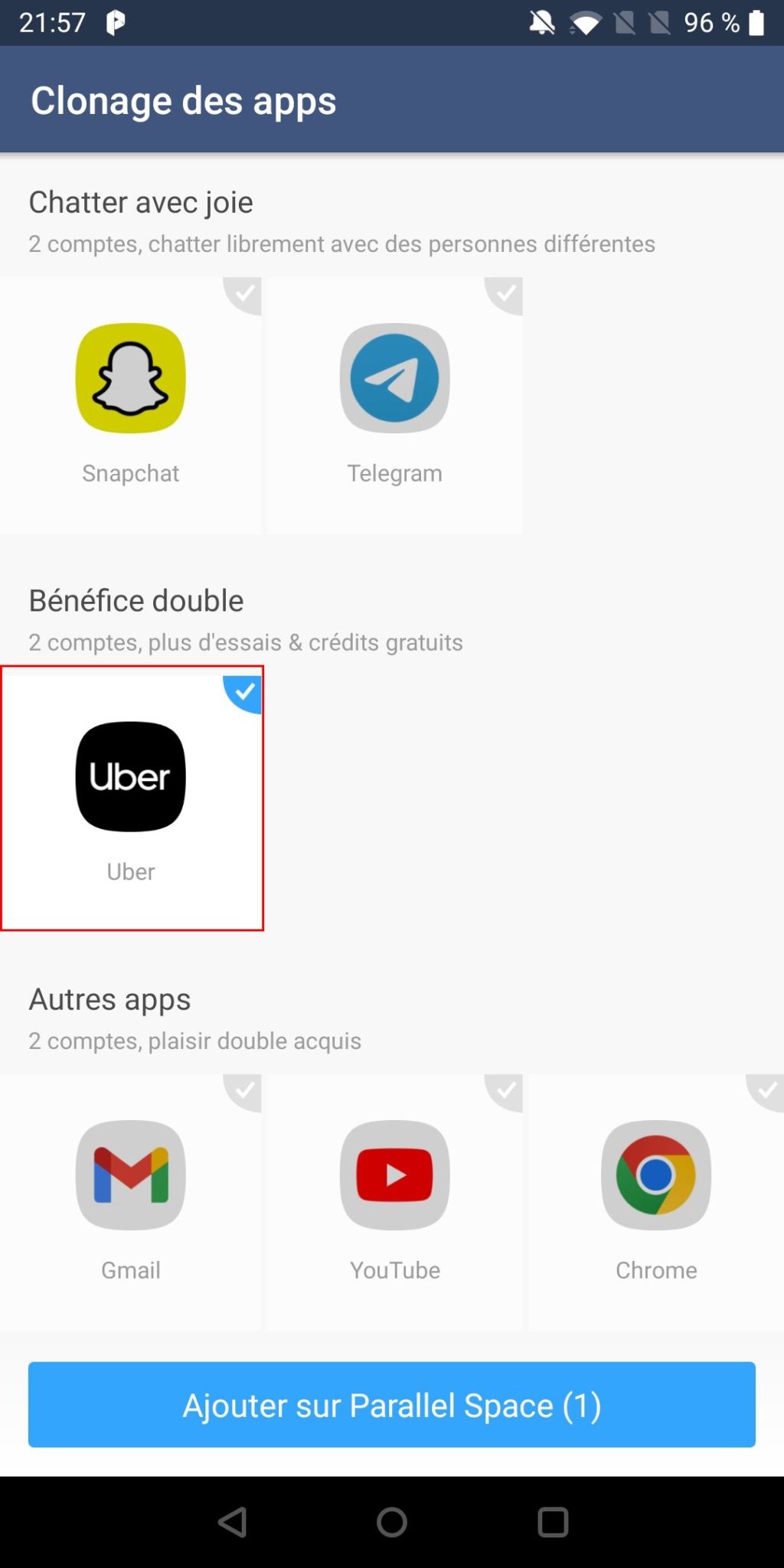Faire du multicompte sur Android avec Parallel Space - Lecoindunet