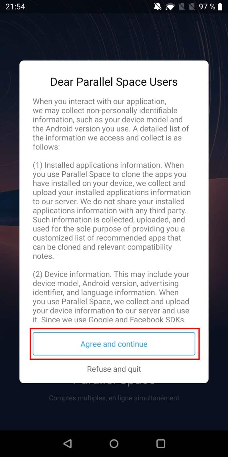 Faire du multicompte sur Android avec Parallel Space - Lecoindunet