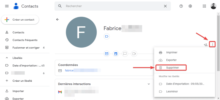 Supprimer une adresse email suggérée par Gmail - Lecoindunet