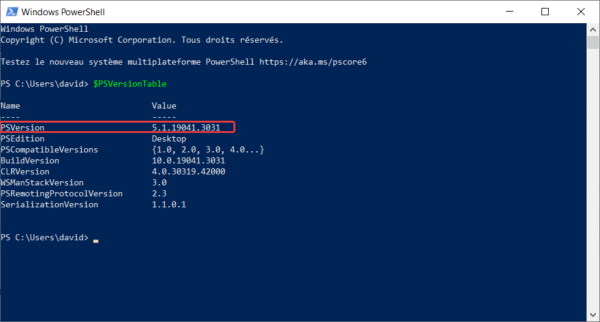 Comment vérifier la version de PowerShell ? - Lecoindunet