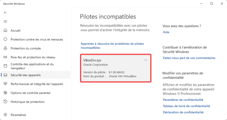 L'intégrité de la mémoire est désactivée : que faire ? - Lecoindunet