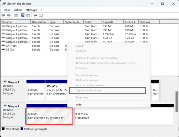 Comment Supprimer Une Partition Efi Sur Windows Lecoindunet
