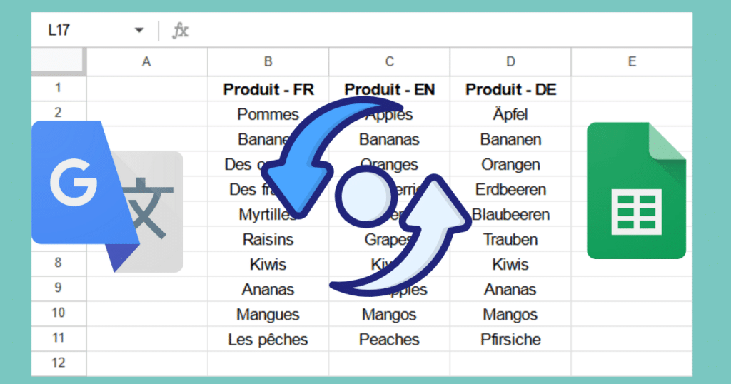Faire des traductions dans un tableau Google Sheets - Lecoindunet