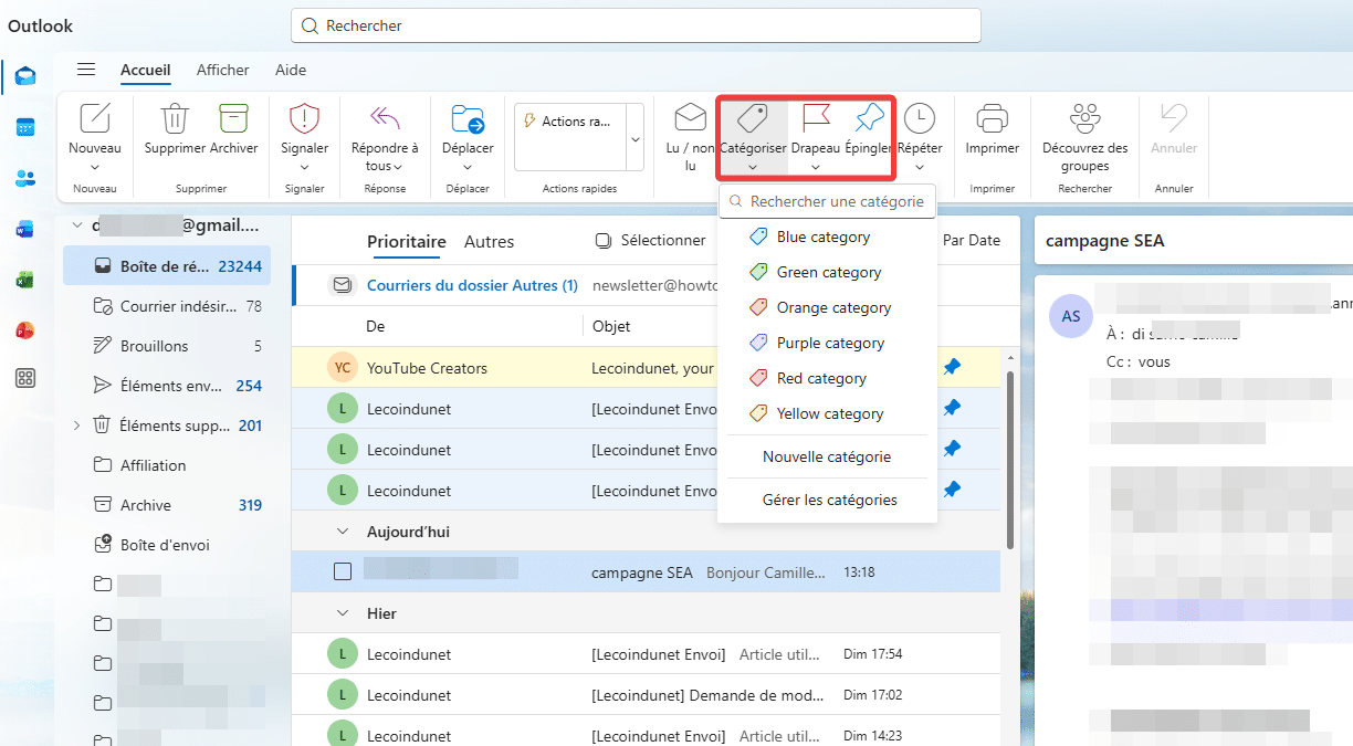 Comment modifier un mail reçu dans Outlook (365, Web, Windows 11 ...